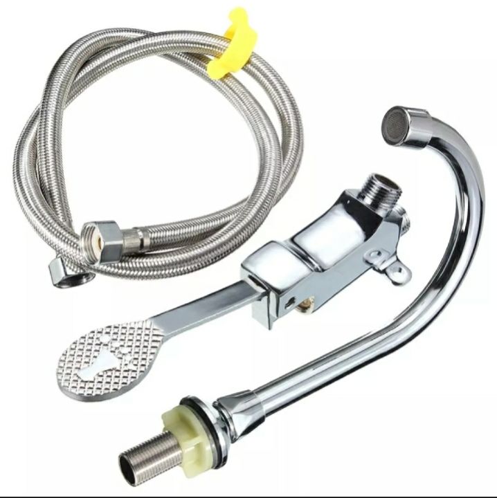 Single Foot Pedal Valve Faucet Vertical Basin Switch with 1.5m Flexible ...