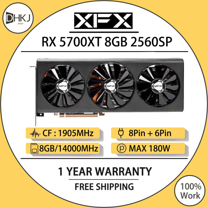 USED XFX RX 5700 XT 8G D6 Gaming Graphics Card 5700XT GPU 2560SP ...