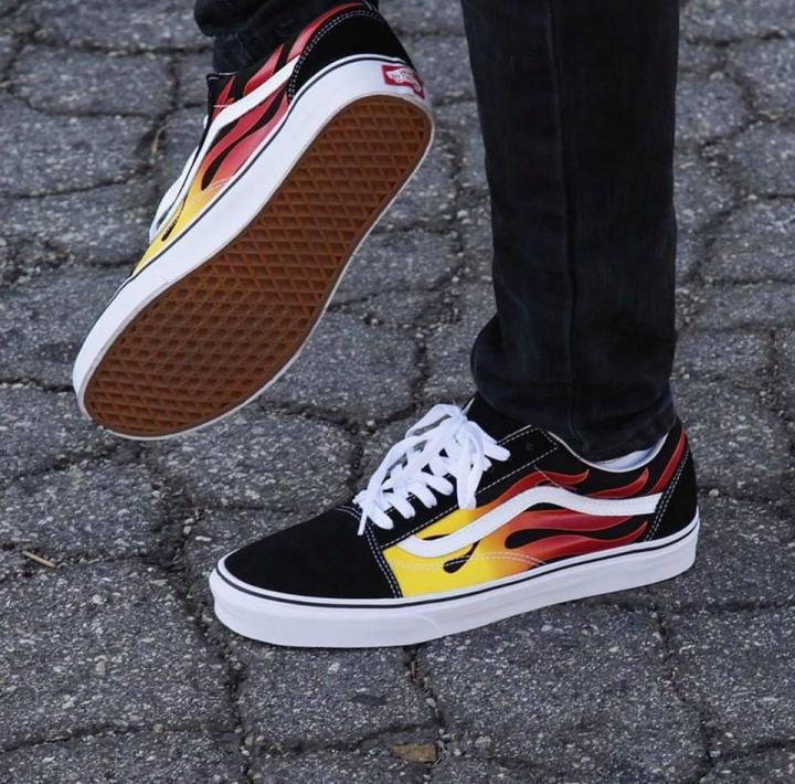 Authorized Version〗 VANS OLD SKOOL Flame แวนส์ลายไฟ (พร้อมกล่อง) จัดส่ง ...