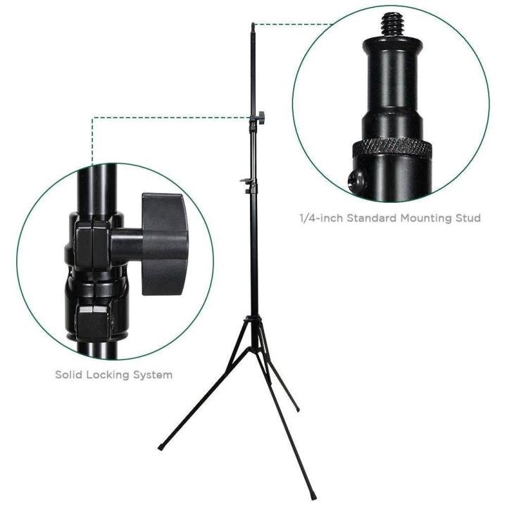 Pxel LS-215RFM 215cm 7 feet Reverse Fold Folding Light Stand with Metal ...