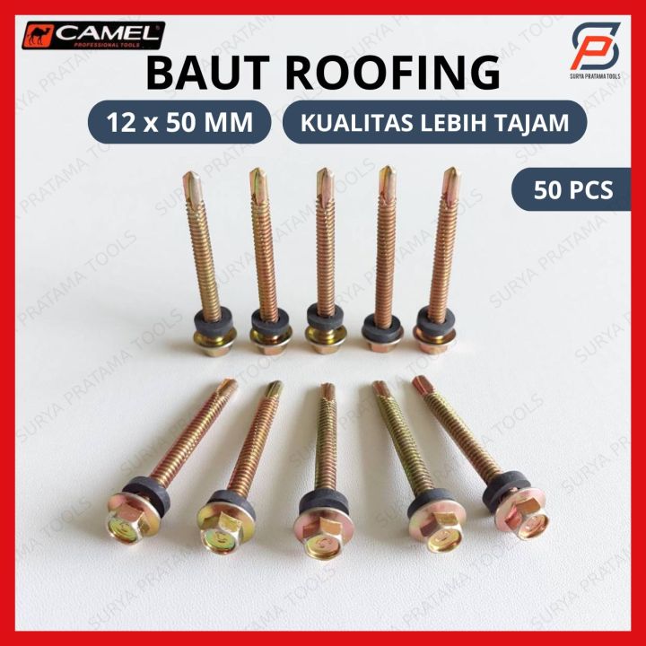 BAUT ROOFING CAMEL 12x50 ISI 50 PCS BAUT RANGKA BAJA RINGAN SDS 5cm 12 ...
