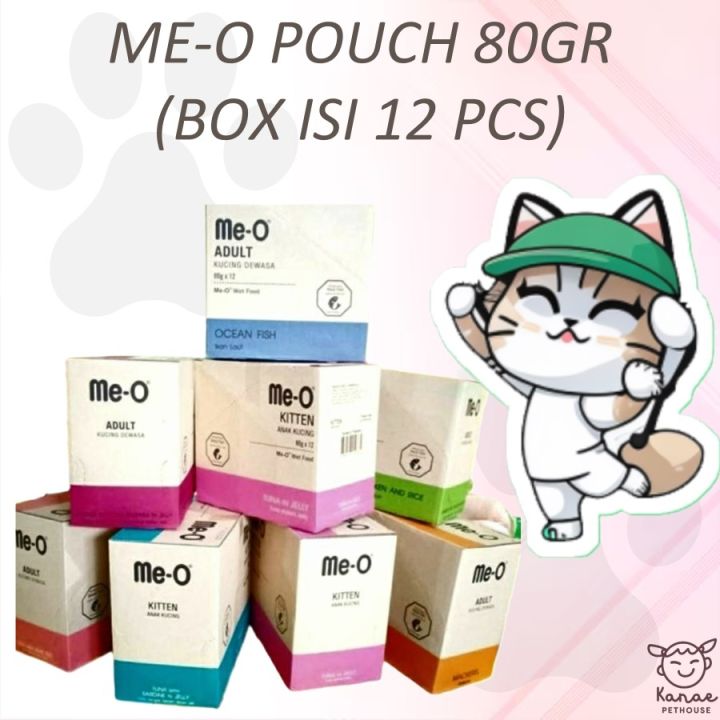 Meo BOX Makanan kucing Basah Cat Food Pouch Wetfood Me-O Sachet 80gr ...