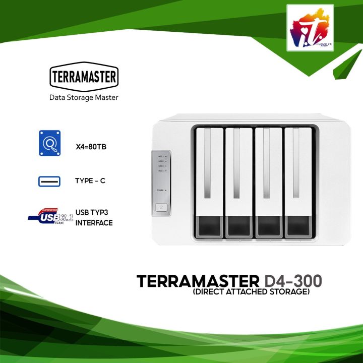 TerraMaster D4-300 Direct Attached Storage (4-Bay Enclosure, NAS ...