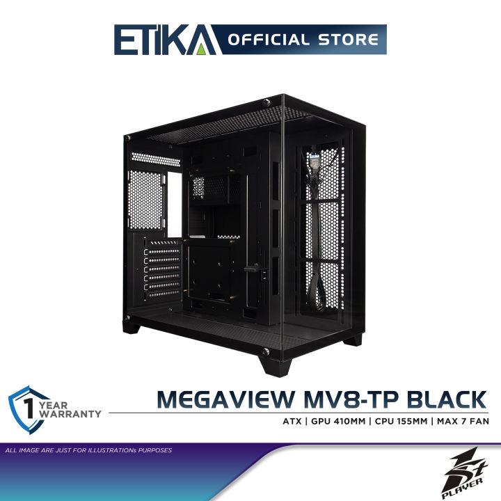 1st Player MegaView MV8-TP Black | Standard ATX Side Tempered Glass ...