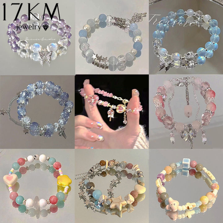 17km Vòng đeo tay thanh lịch cho phụ nữ pha lê may mắn đá Bướm hoa ...