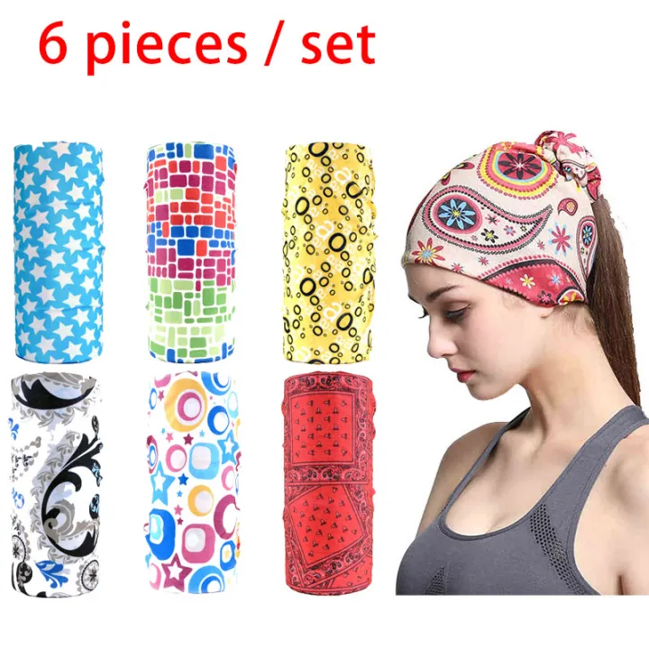 Headkerchief 6 Pcs/set Tube Mask Bandana Seamless Headwear Multi Head ...