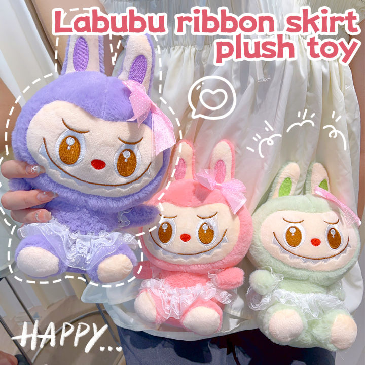 New Kawaii Labubu Plush Doll Ribbon Cartoon Soft Plush Plush Labubu ...