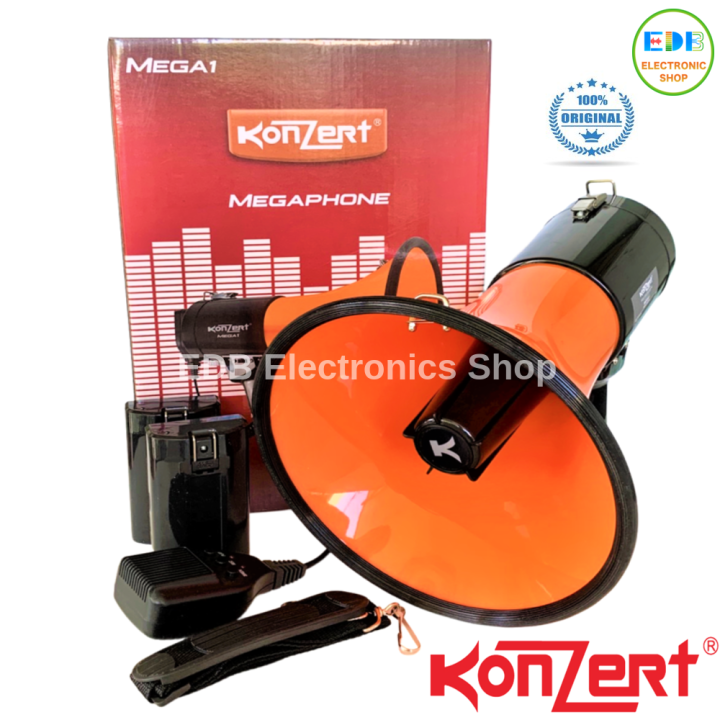 KONZERT MEGAPHONE MEGA1 50WATTS WITH RECORDING FUNCTION, SIREN, AND MP3 ...
