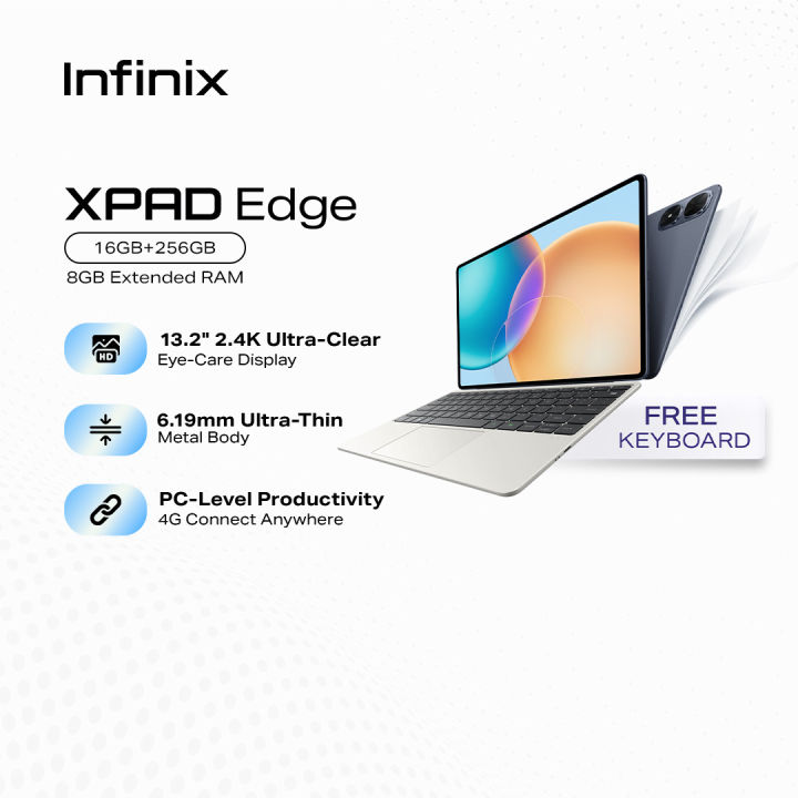 Infinix XPAD Edge 4G LTE + WiFi, 8+256 | 13.2" 2.4K Ultra-Clear Eye ...