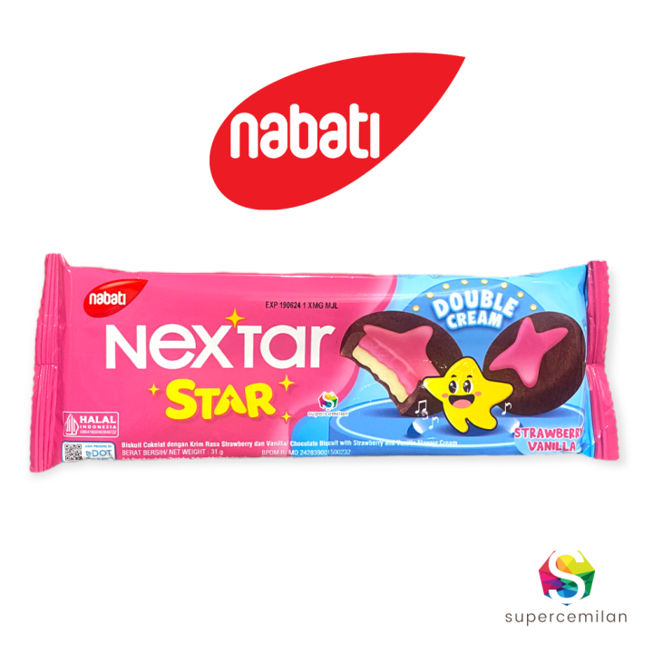 Nabati Nextar Star Double Cream Strawberry Vanilla 31 Gram SATUAN ...