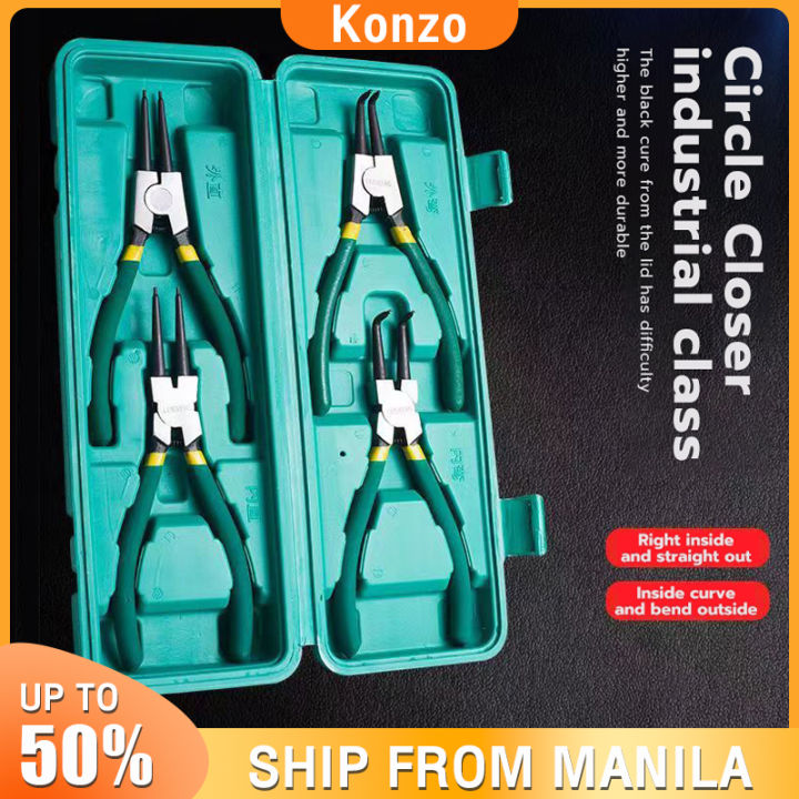 4PCS 4 In 1 circlip pliers multi-function retaining ring pliers snap ...