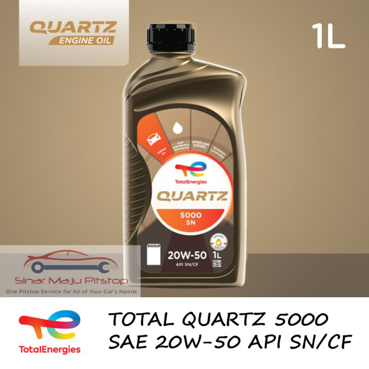 TotalEnergies Quartz 5000 SAE 20W-50 API SN/CF 1 Liter - Oli Mesin ...