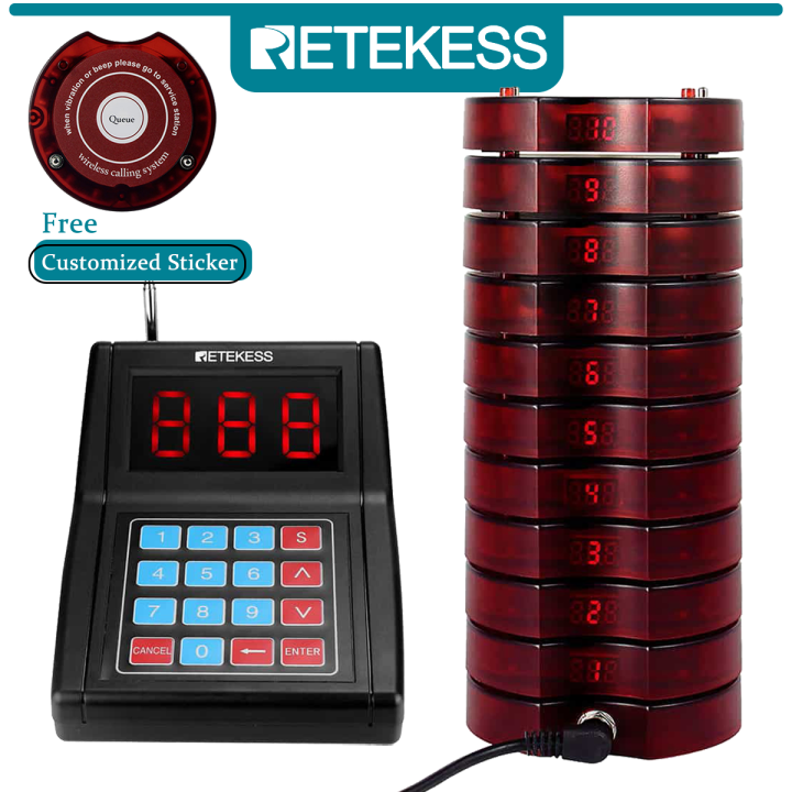 RETEKESS TD165 Restaurant Pager System 999 Channels Long Range 300M ...