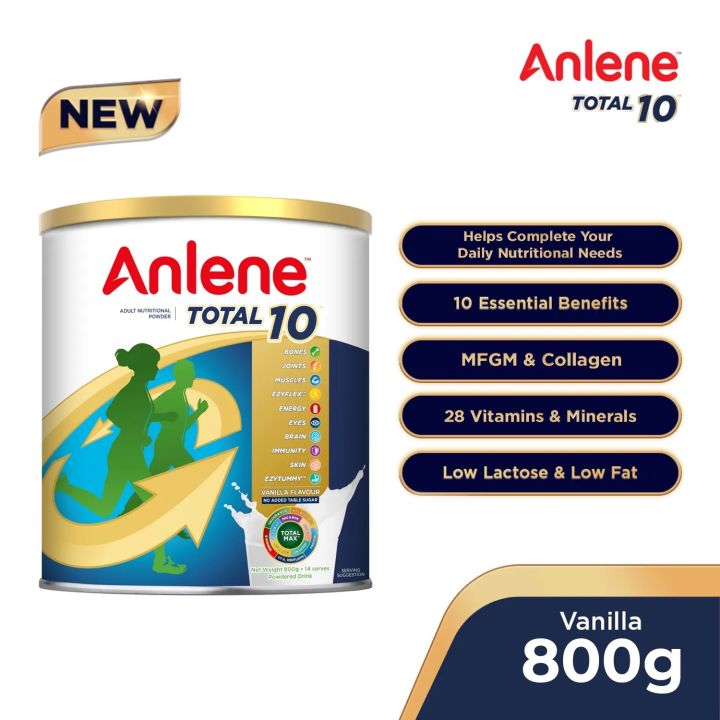 Anlene Total 10 Vanilla Flavor (800 g) Adult Nutritional Powdered Milk ...