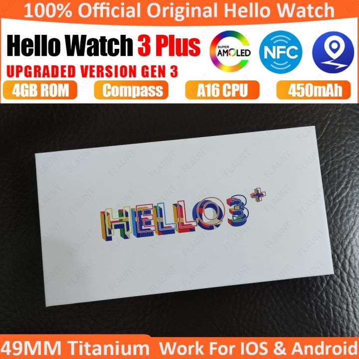 สมาร์ทวอท์ชของแท้ใหม่ Hello Watch 3 Plus AMOLED 4GB นาฬิกาโทรผ่านบลูทูธ ...