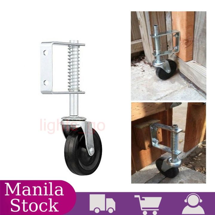 [4] 4inch Rubber Mute 100KG Load Capacity Spring Loaded Gate Door Wheel ...