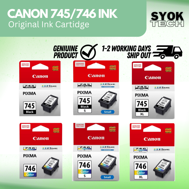Canon PG-745/CL-746 Series Original Ink Cartridge (PG-745S, PG-745, PG ...