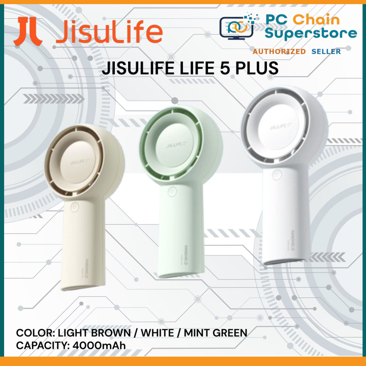 JisuLife Life 5 Plus Portable Turbo Fan - Rechargeable / 5 Gear Speed ...