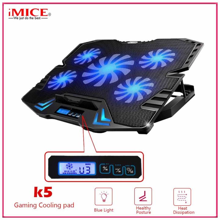 iMICE Laptop Cooling Pad, Gaming 5Fans Laptop Cooler Stand Fan ...