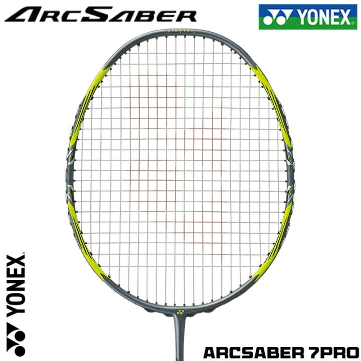 YONEX ARCSABER 7 Pro Gray/Yellow Badminton Racket Full Carbon Single 4U 26Lbs 83g Made In Japan ...