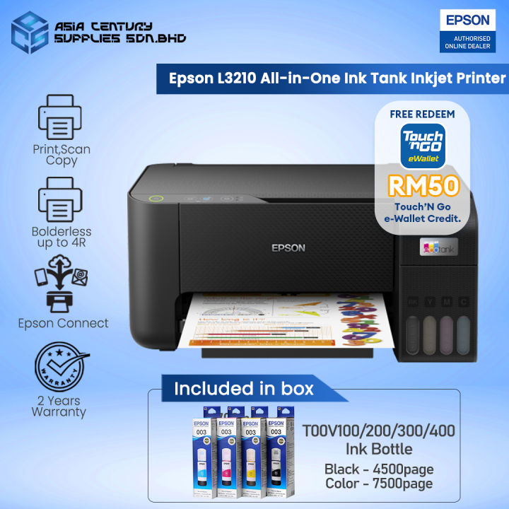 Epson EcoTank L3210 All-In-One A4 Color Refill Ink Tank Printer (Print ...