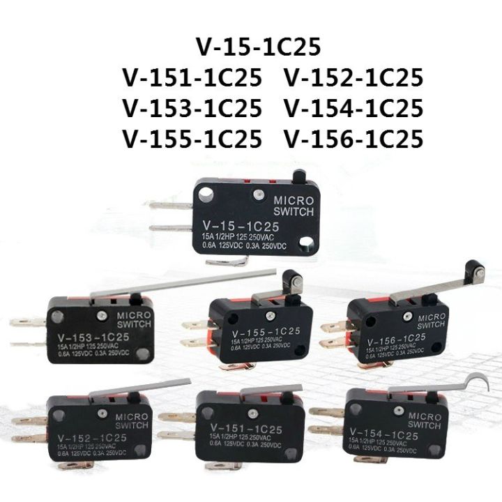 5Pcs/lot Micro switch Stroke Limit Switch V-15-1C25 / V-151-1C25 / V-152-1C25 / V-153-1C25 / V ...
