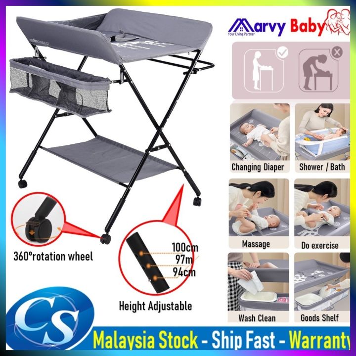 New Born Baby Foldable Mobile Changing Table Baby Nursing Table With ...