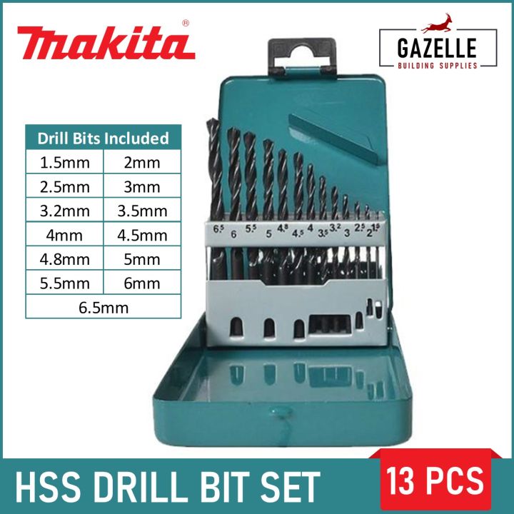 Makita HSS-R Drill Bit Set - 13 pcs (D-54075) | Lazada PH
