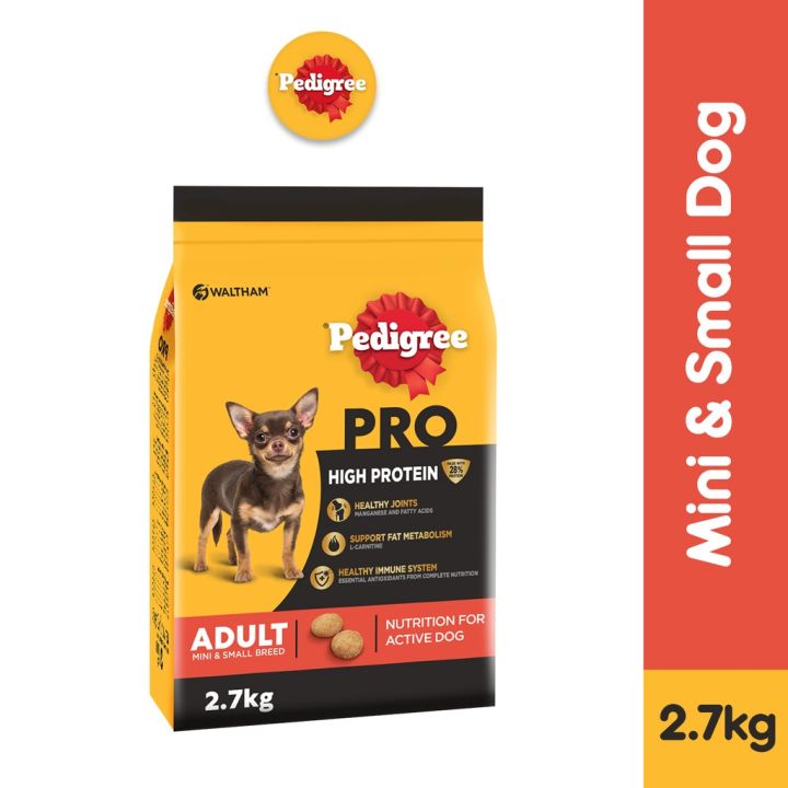 PEDIGREE PRO High Protein Dog Dry Food - (1-Pack), 2.7kg. for Mini and ...