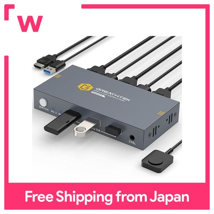 KVM switch 2-in-1-out USB 3.0, KVM switch HDMI switch 2 PCs 1 monitor ...