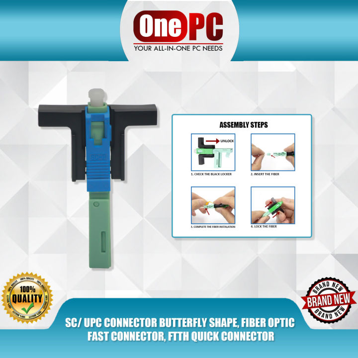 SC/ UPC CONNECTOR BUTERFLY SHAPE, FIBER OPTIC FAST CONNECTOR, FTTH ...