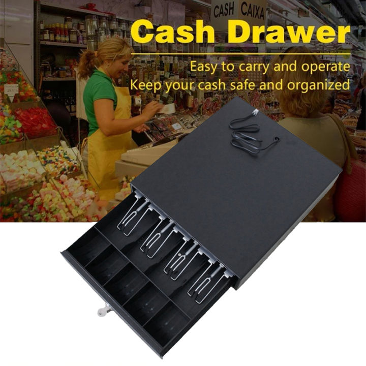 Heavy Duty Cash Register Drawer Box for POS Printers RJ11 12V| 4 Bill 5 ...