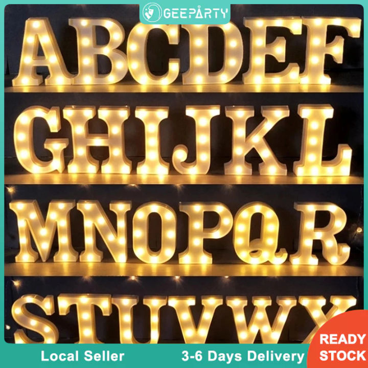 【Fast Delivery】A-Z 3d Letter LED Alphabet Decor Lamp Letter Light Party ...