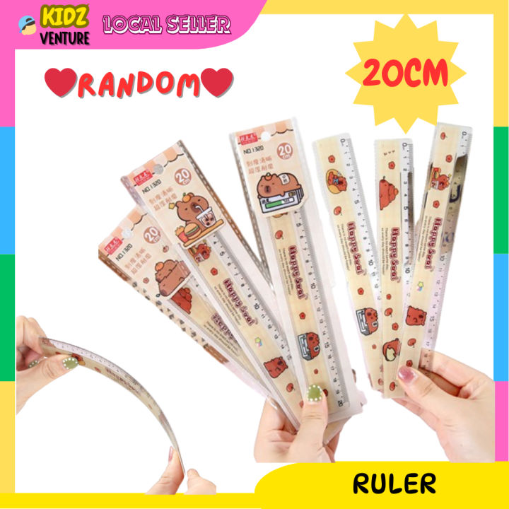 (READY STOCK)Capybara Ruler 20cm Transparent Children Stationery Kid ...