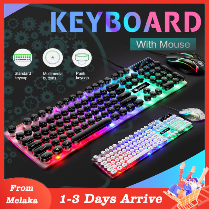 GTX300 Gaming Keyboard Mouse Set LED Backlit Wired Manipulator Punk ...
