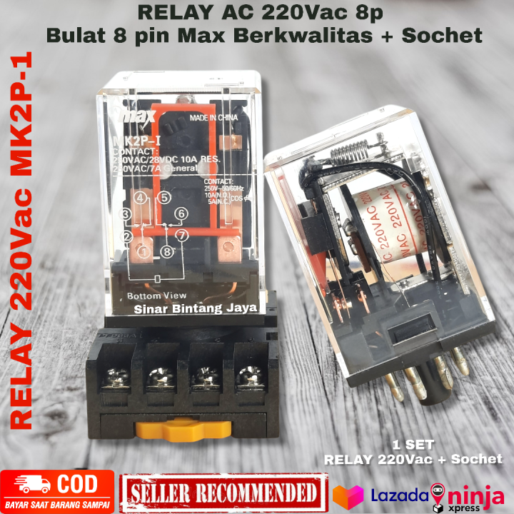 Relay MK2P 220V OMR / MAX + Socket Relay Kaki 8P | Lazada Indonesia