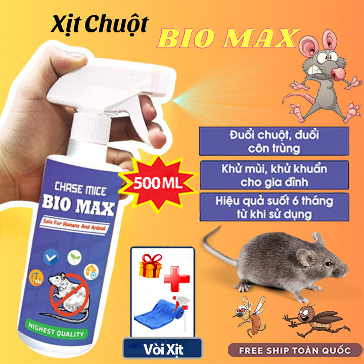Chai Xịt Đuổi Chuột Bio MAX 500 ML Công Nghệ Đức - Không Mùi Nguồn Gốc ...