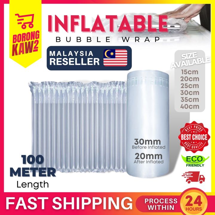 100 METER Inflatable Air Bubble Packaging Protective Bubble Wrap Pack ...