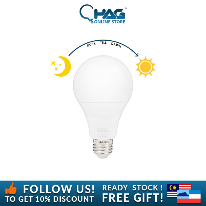HAG® Photocell LED Bulb - 5W/9W/12W (Cool White 6500k, Dusk-Till-Dawn ...