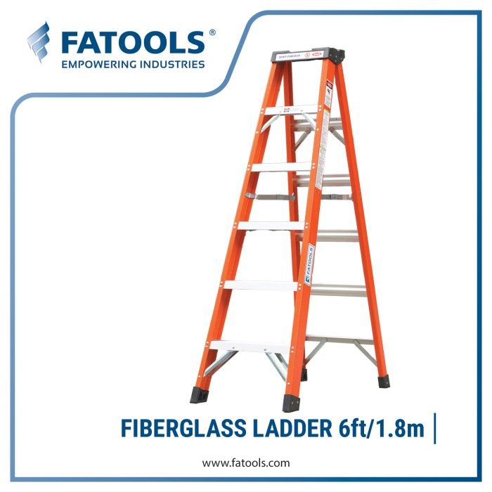FATOOLS FS4006 Fiber Glass Ladder PLN 6 Step ft 1.8 meter Tangga Lipat ...