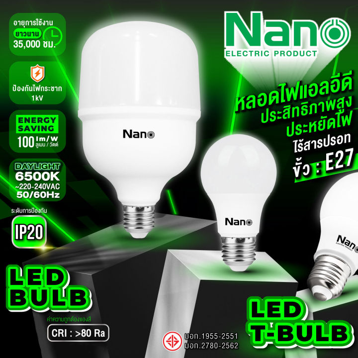 ( ส่งไว ) หลอดไฟ NANO LED High Power Bulb หลอดประหยัดไฟมาตรฐาน คุณภาพ ...