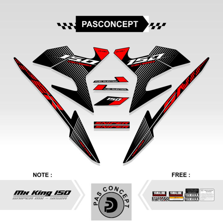 STRIPING MX KING 150 MOTIF 32 / YAMAHA SNIPER 150 MXi / STICKER MXKING ...