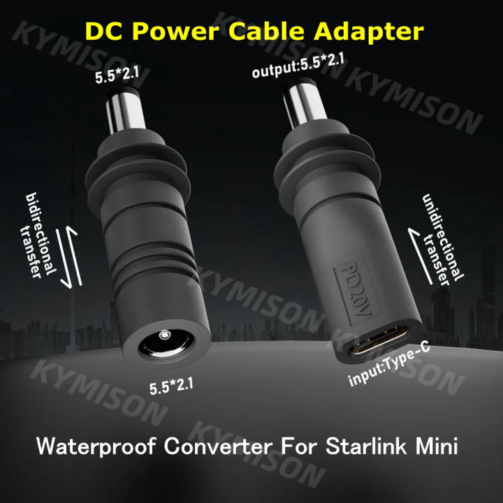 DC Power Cable Adapter For Starlink Mini Connect Power Bank Waterproof ...