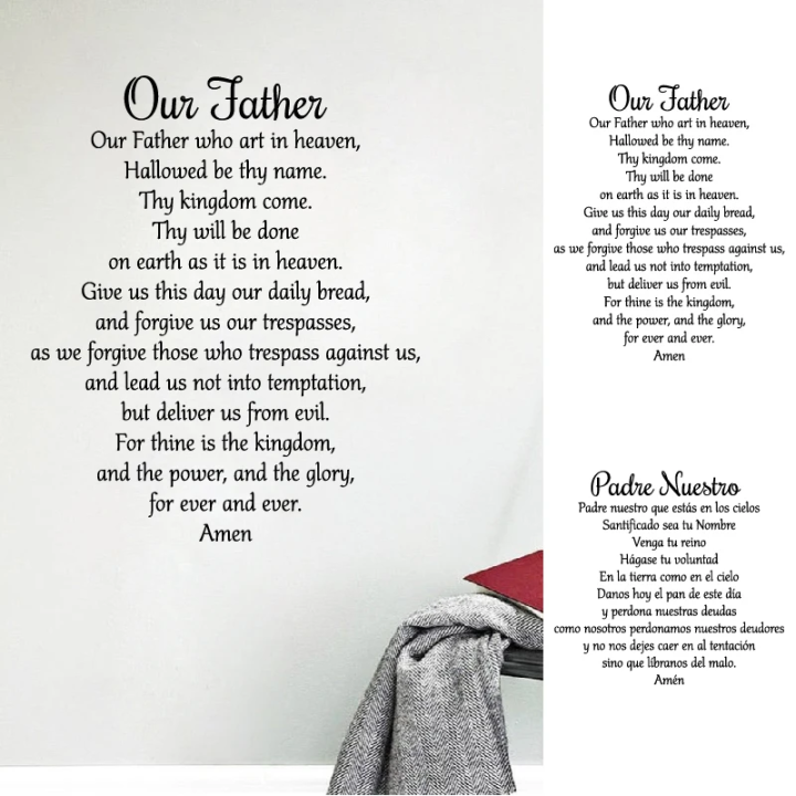 Our Father The Lord's Prayer Decal Spanish Padre Nuestro Vinyl Sticker ...