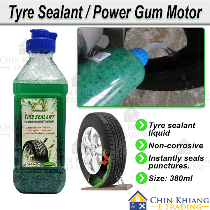Tyre Sealant Gum Tubeless Power Gum 380ml Penampal Tayar Bocor ...