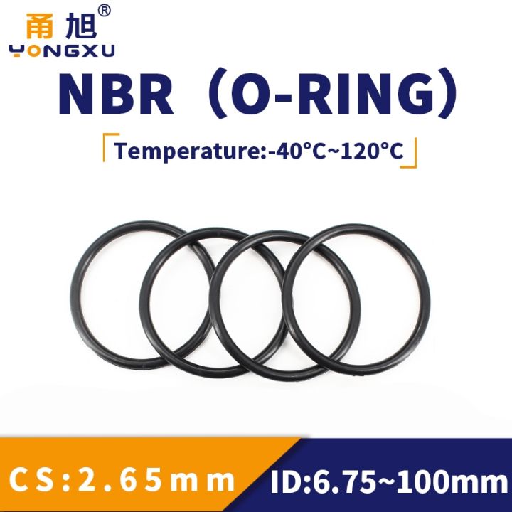 NBR O Ring Seal Gasket Thickness CS2.65mm ID6.75-100 Oil and Wear ...