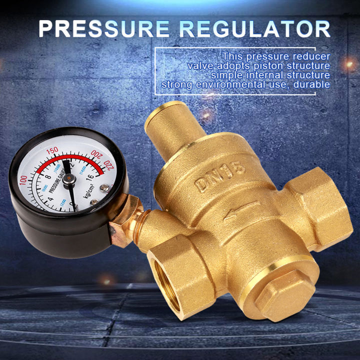 Pressure Regulator DN15 0.05-0.8Mpa Brass Adjustable Water Pressure ...