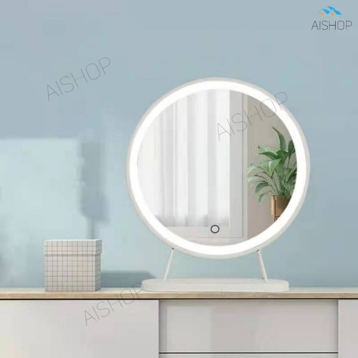 [SG Seller]desktop vanity mirror with led light dressing table round ...