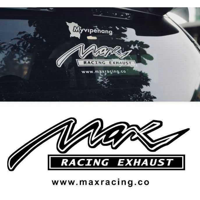 Max Racing Exhaust Reflective Sticker for Windshield, Body, Bodykits ...