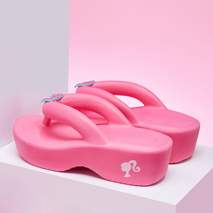 h MINISO Barbie Sunshine Series Ultra-thick Women's Flip Flops (rose ...
